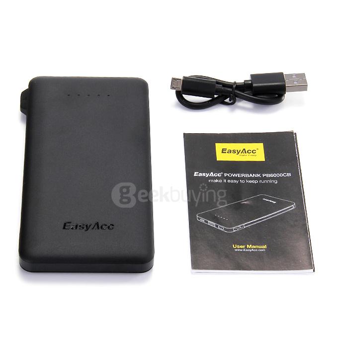 EasyAcc 6000mAh Ultra Slim Power Bank External Battery