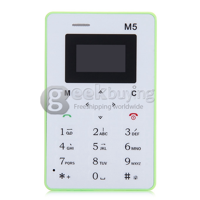 AEKU M5 4.5mm Thin 1.0 inch Mini Pocket Card Cell Phones Bluetooth