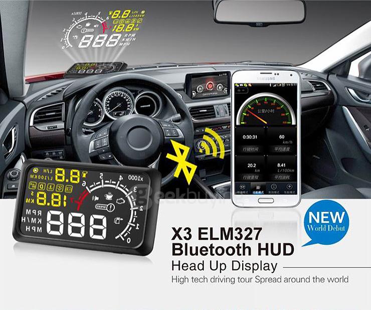 X3 Car 5.5 Inch Head Up Display Blutooth Connection