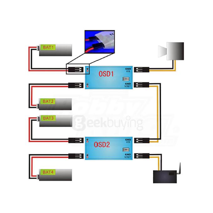 RCD3060 OSD Dual Voltage Monitoring System RCD 3060 OS Mini OSD FPV