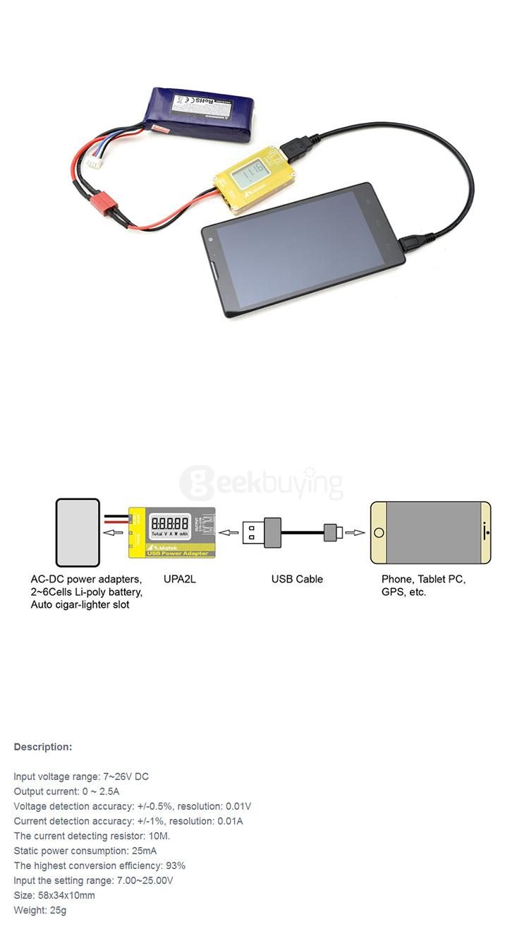 Matek DC-DC Converter USB Charger Adapter Battery Converter