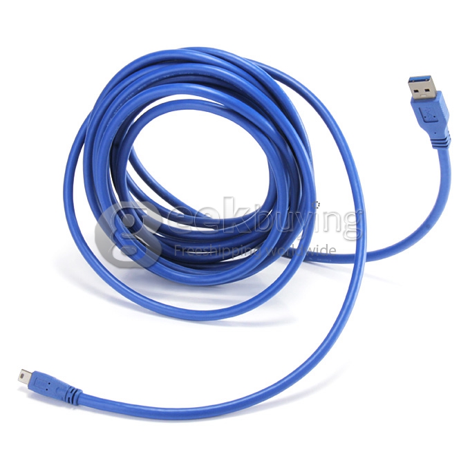 5M USB 3.0 High Speed Connection Cable A Male to mini 10P Male Blue