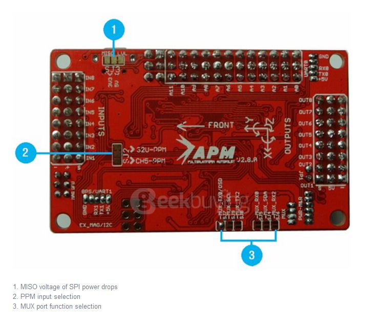 APM V2.8.0 Flight Controller Staight Pins For Multicopters