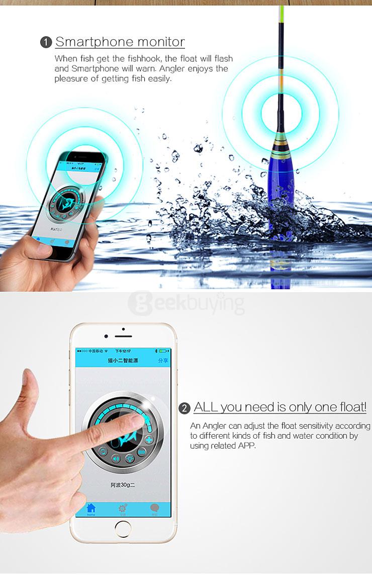 Smart Noctilucent Fishing Float Bluetooth 4.0 Smartphone Monitor