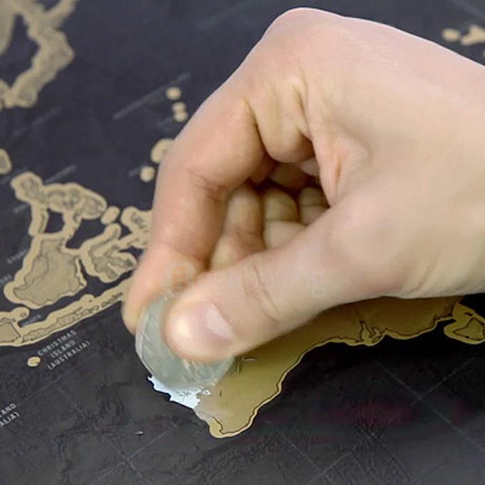 Black Luxury Scratch World Map Cylinder Packing Home Decor Gift