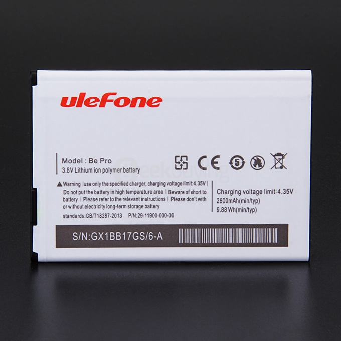 3.8V 2600mAh Rechargeable Lithium-ion Battery for Ulefone Be Pro