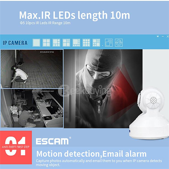 QF001 WiFi 720P Smart Wireless Webcam Security Camera