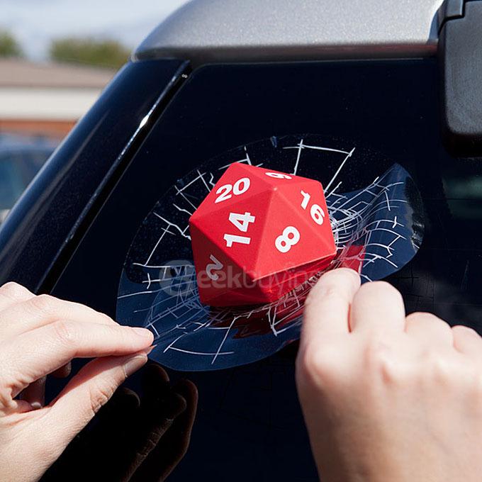 D20 3D Stereoscopic Dice Car Glass Stickers Personalized Decals