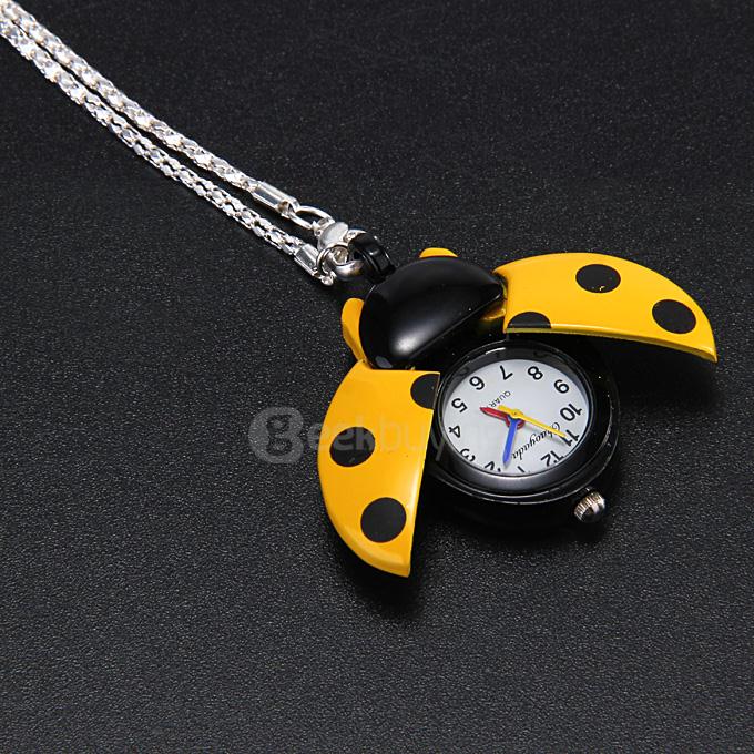 Fashion Qute Beetle Watch Key Chain Necklace Pocket Pendant Quartz ...