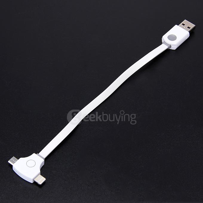 2 In 1 5ft Male to A Female Extension Cable+Micro+8 Pin for Mobile