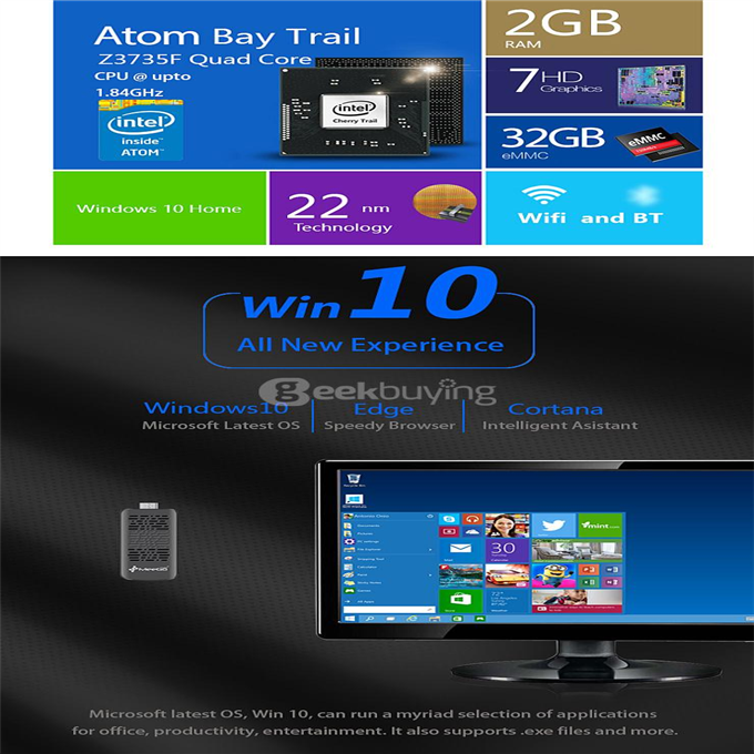 MEEGOPAD T05 Windows 10 Intel Z3735F Quad Core 2G/32G MINI PC