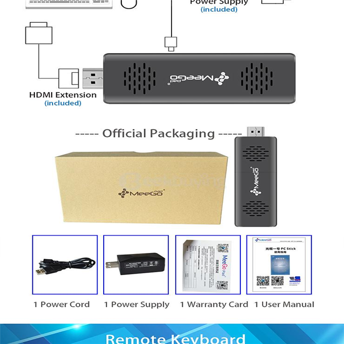 MEEGOPAD T03 Pro Windows 10 Intel Z8300 Quad Core 2G/32G MINI PC