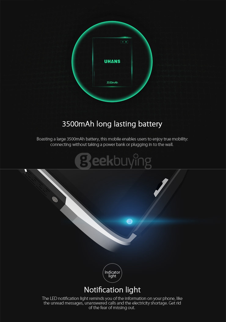 UHANS U200 5.0inch Android 5.1 4G Smartphone MTK6735 OTG Smart Wake