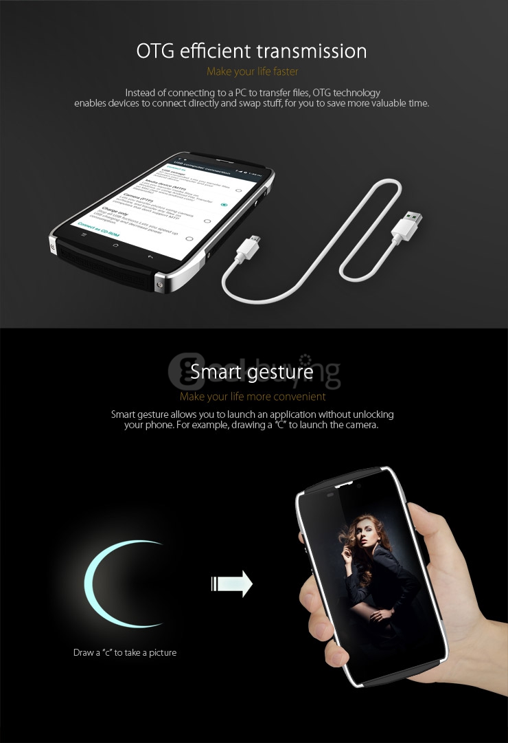 UHANS U200 5.0inch Android 5.1 4G Smartphone MTK6735 OTG Smart Wake