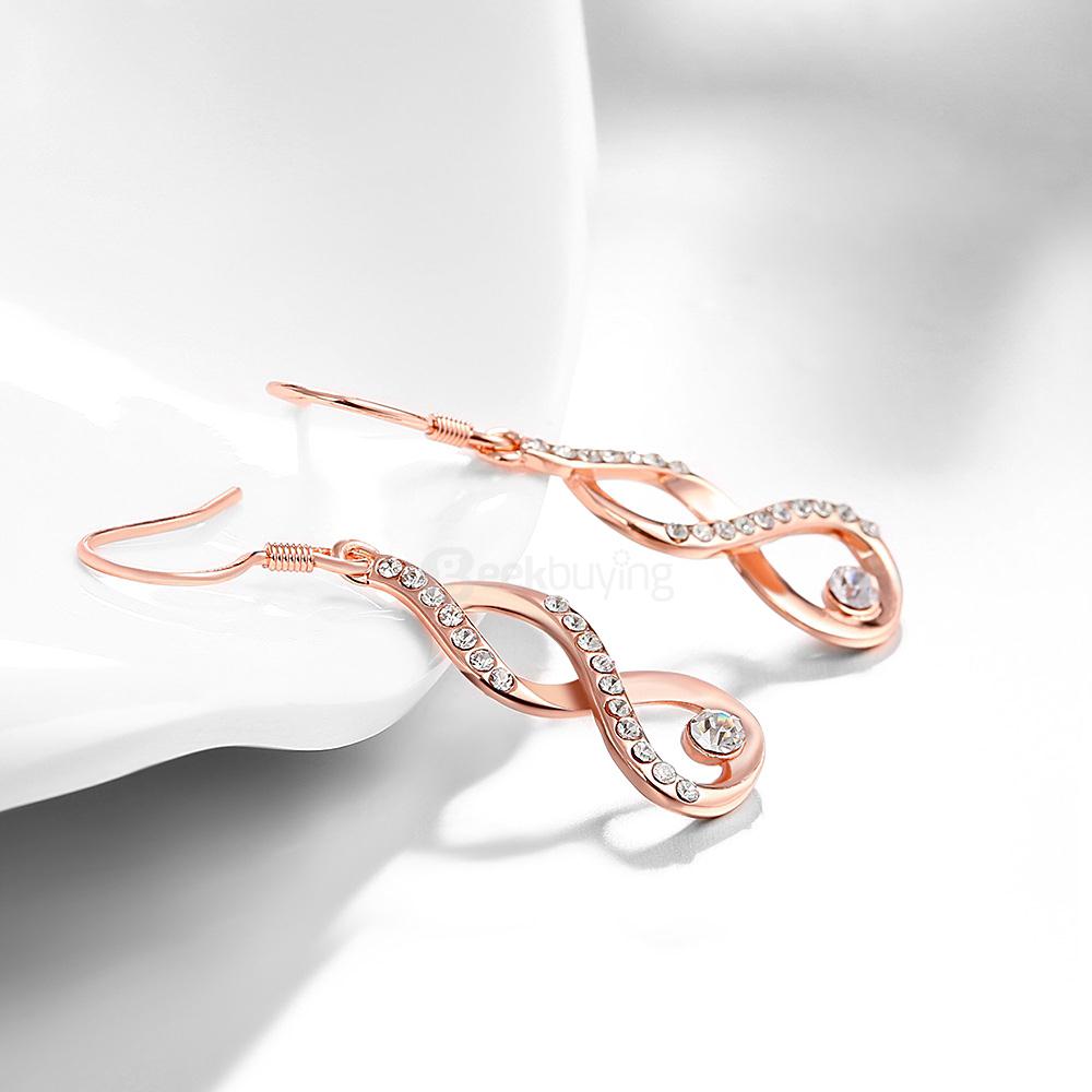 Rose Gold Simple Persionalized Zircon Inlaid Earrings