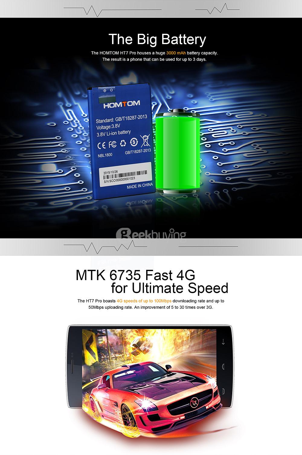 HOMTOM HT7 PRO 5.5inch IPS HD Android 5.1 2GB 16GB mtk6735 Smartphone