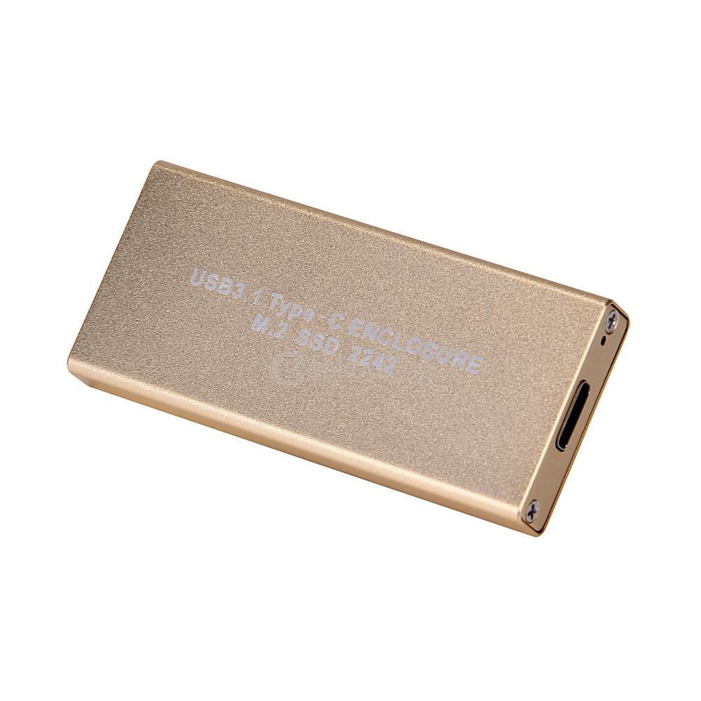 USB3.1 Type-C ENCLOSURE M.2 SSD HDD Enclosure - Golden