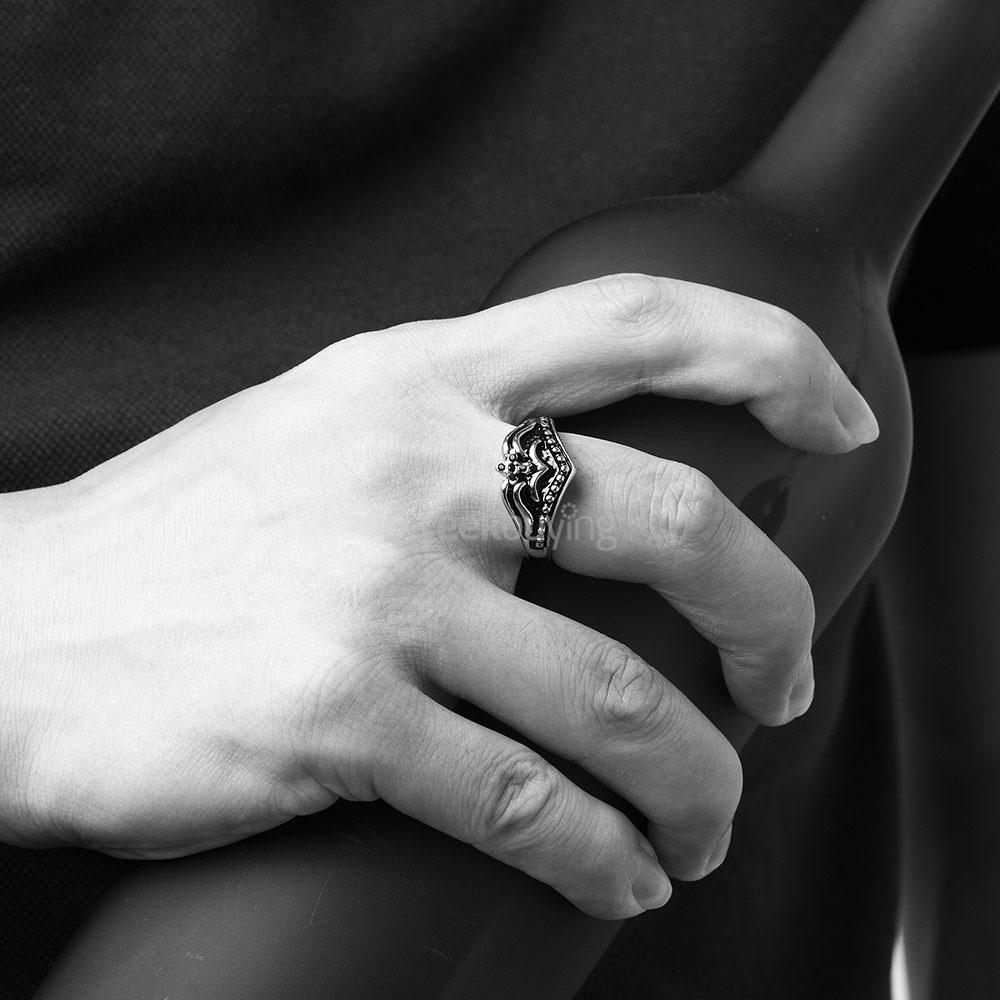 Mysterious Mask Titanium Steel Ring