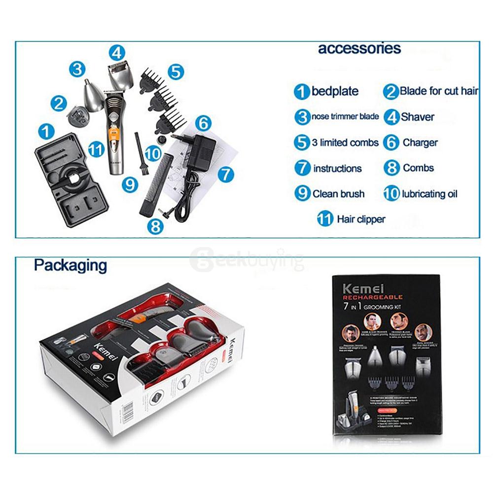 Kemei KM-580A 7 in 1 Professional Multifunctional Hair Clipper Razor