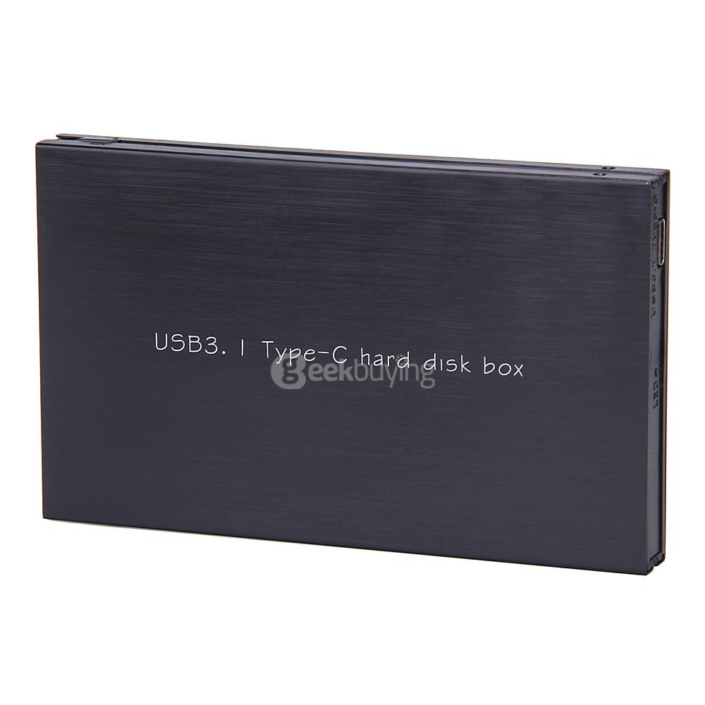 2.5 Inch USB 3.1 Type-C Hard Disk Box HDD Enclosure - Black