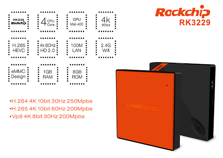 MINI MXQ RK3229 4K KODI Preinstalled 1G/8G 4K TV BOX
