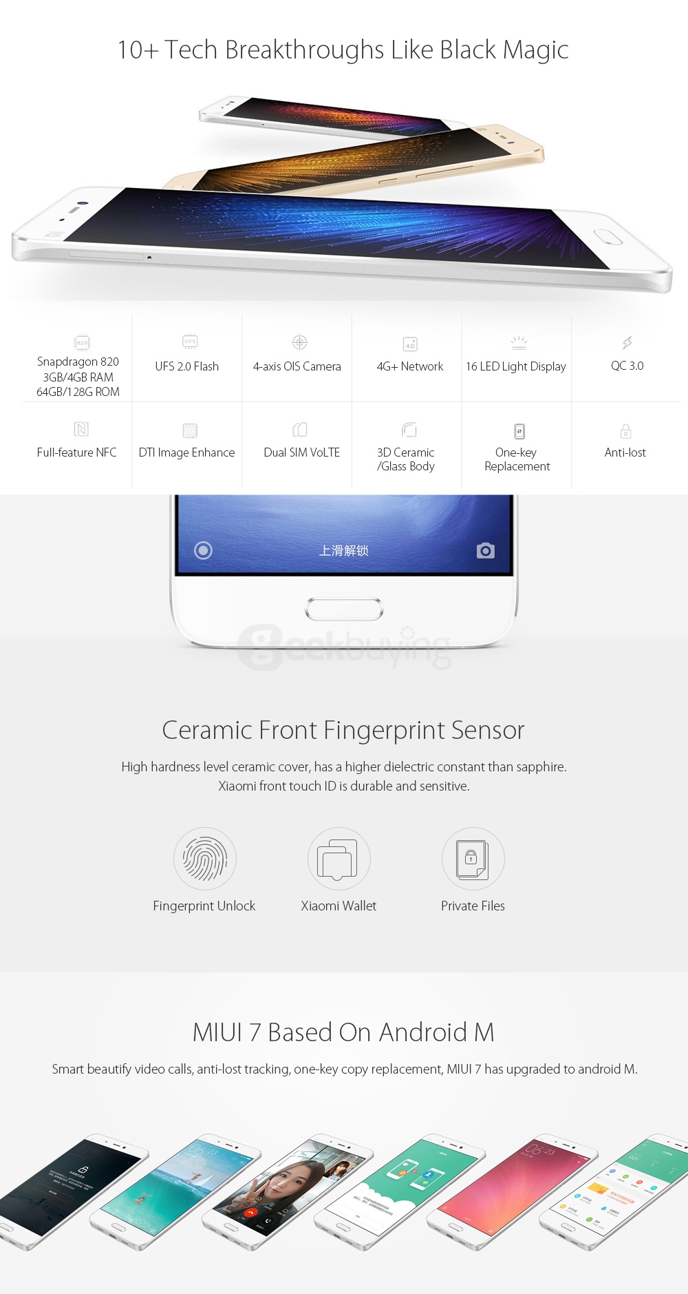 Xiaomi Mi5 Pro 5.15" FHD MIUI V7 4GB 128GB Snapdragon 820 Smartphone