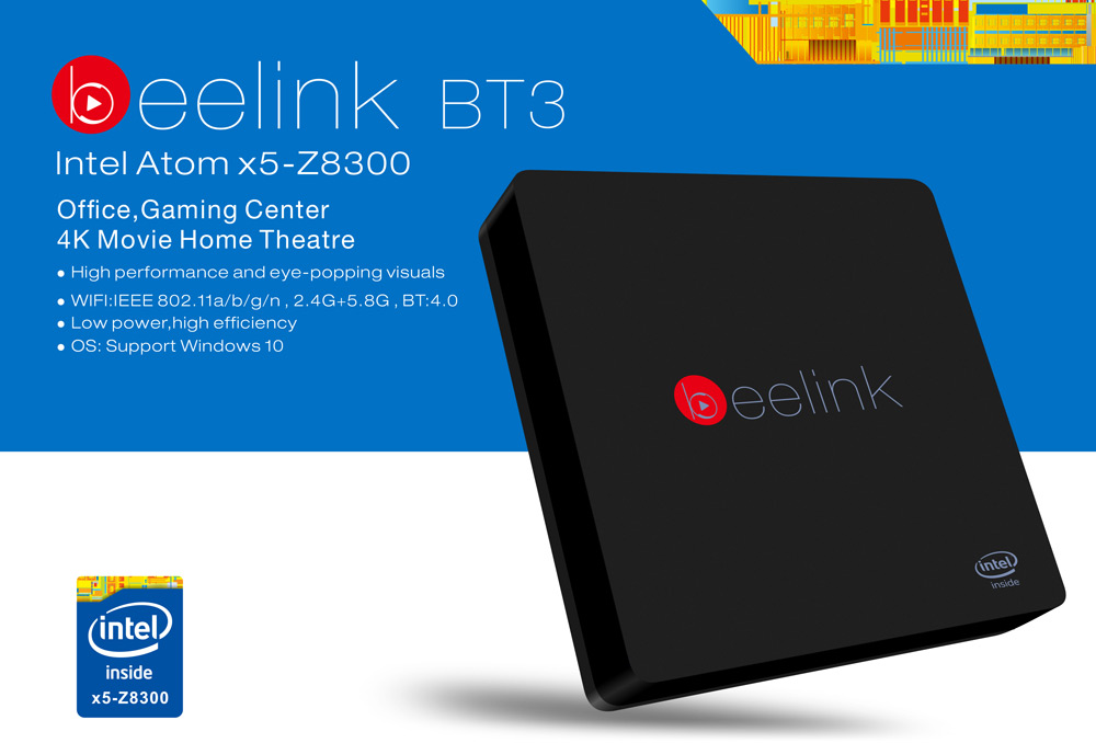 Beelink BT3 Intel Z8300 64Bit 40GB C Disk + 20GB D Disk NUC PC