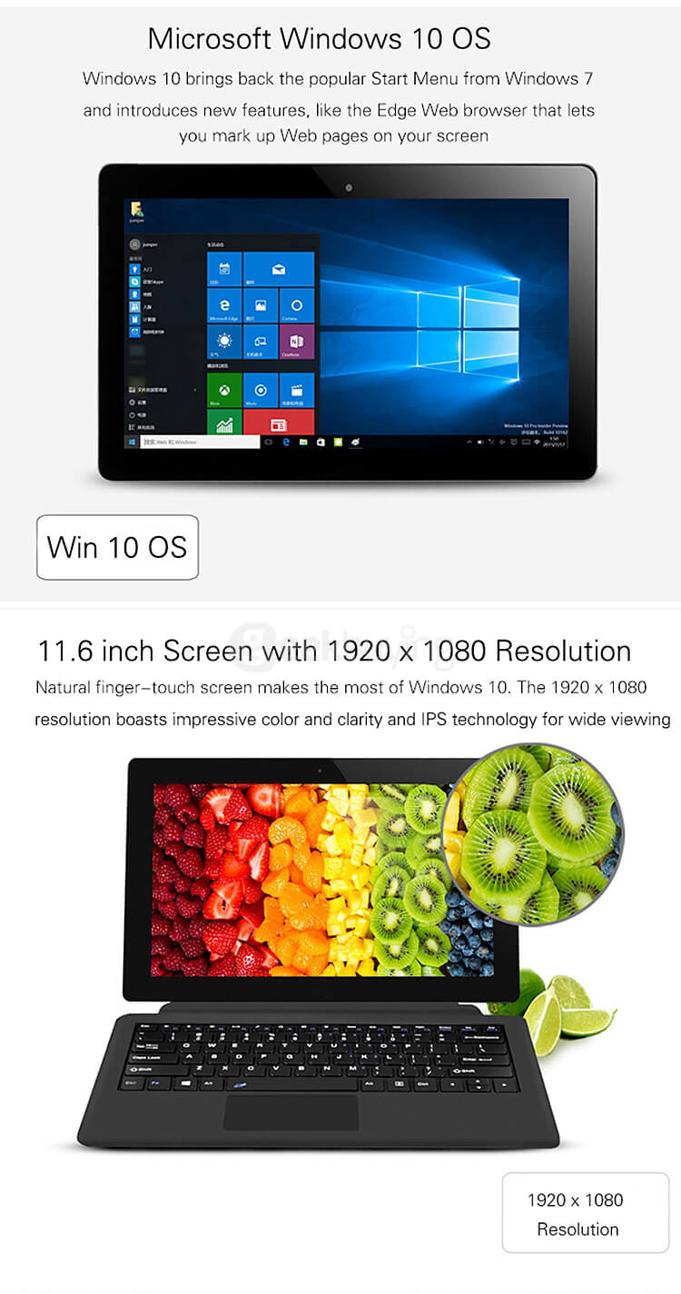 K8-M116 2in1 Ultrabook Tablet PC 11.6 inch Windows10 4GB/128GB