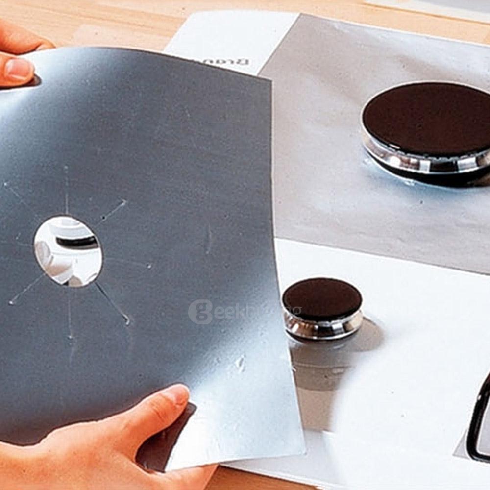 Reusable Silver Gas Range Protector Liner Non Stick Gas Hob Protectors