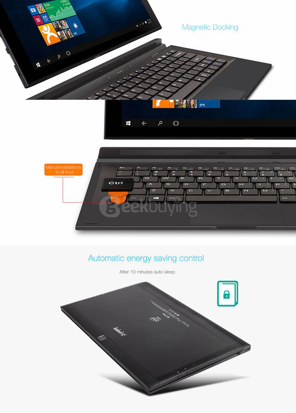 Original Teclast T2 Magnetic Docking Keyboard - Black