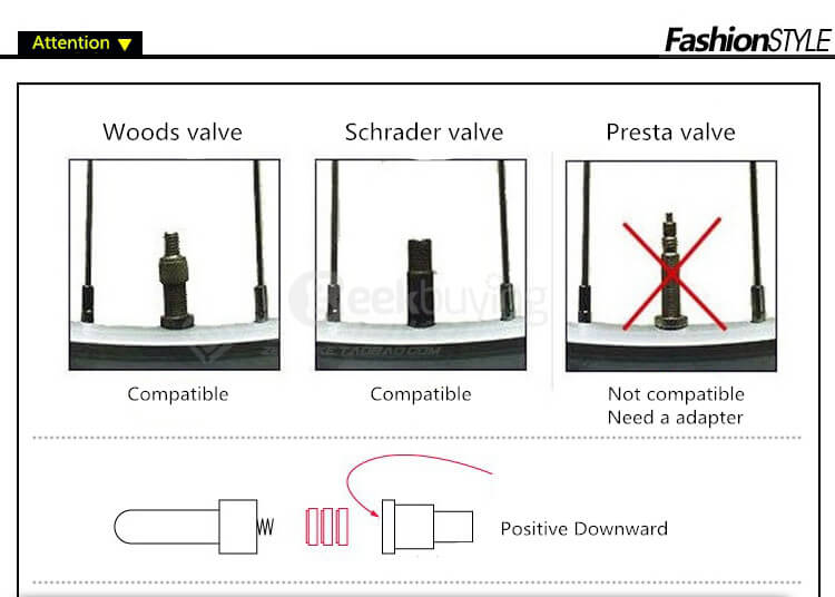 Bicycle Valve Cap Light Wind-Fire Rings Lamp With Glo-Sticks Type