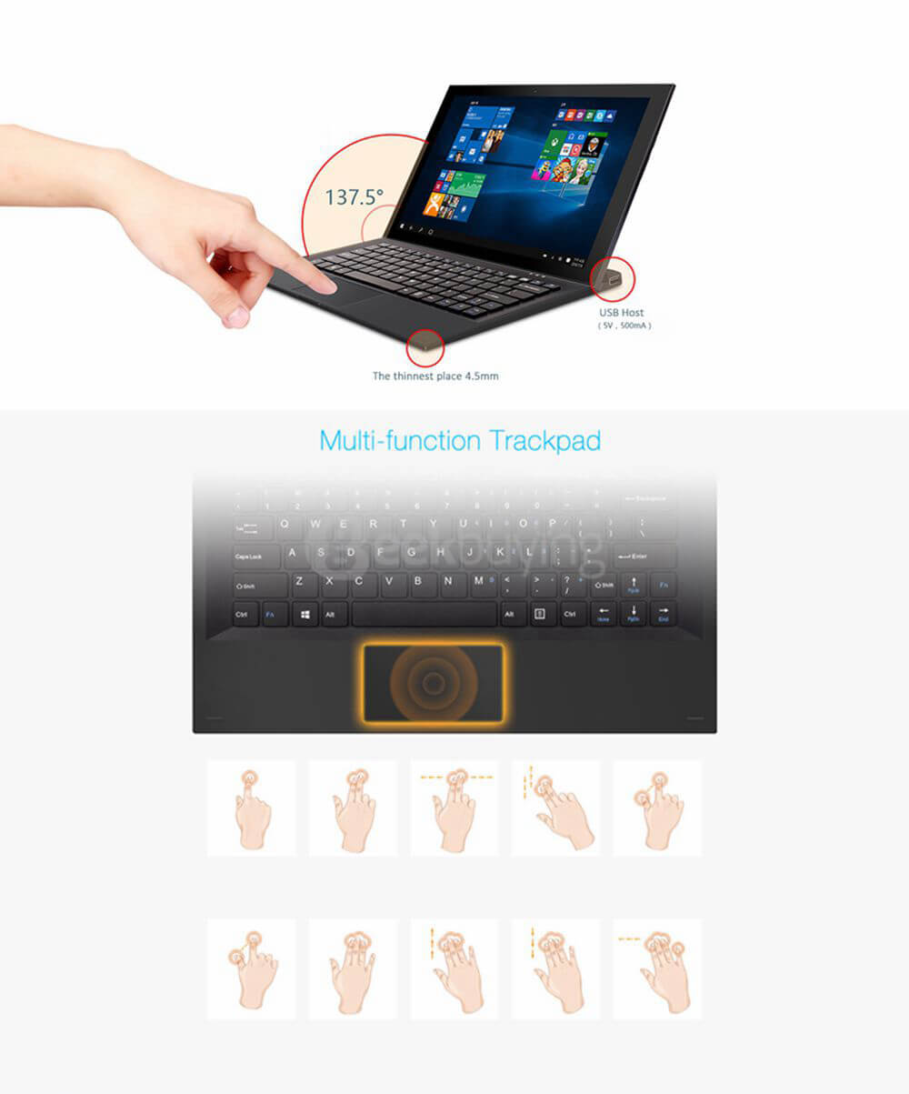 Original Teclast T2 Magnetic Docking Keyboard - Black