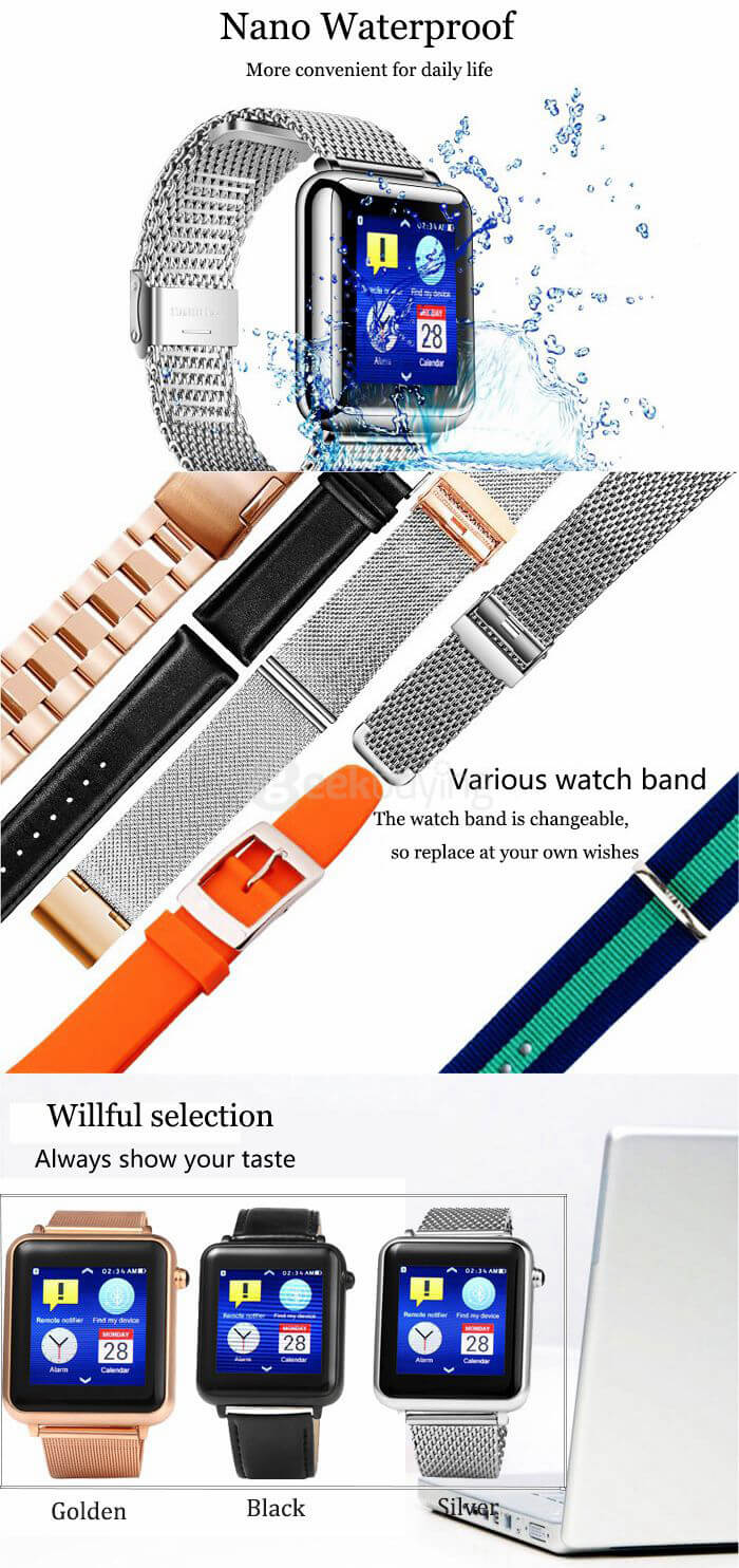 L1+ BT4.0 MTK2502C Smart Watch Dialer SMS Sleep Health Tracker