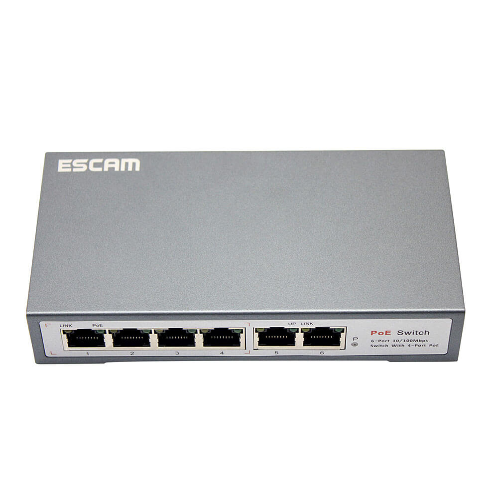 ESCAM Intelligent Managed PoE Switch For Ethernet IP Camera Black