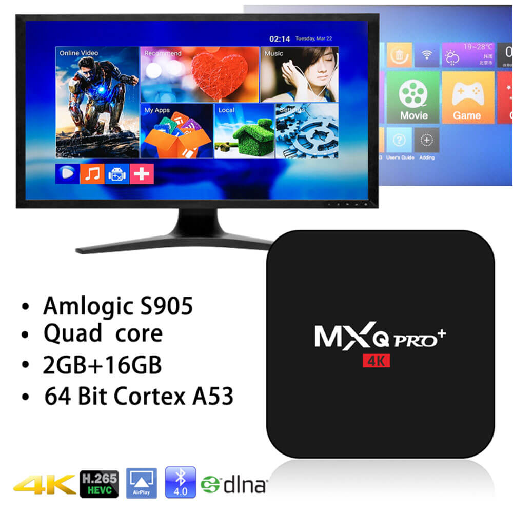 MXQ PRO+ Amlogic S905 2G/16G KODI 5G WIFI 1000M LAN TV BOX