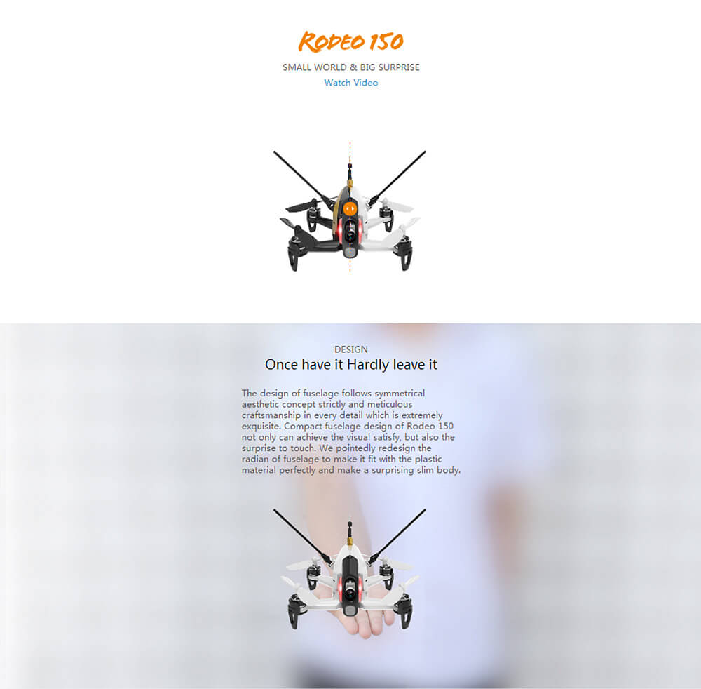 Walkera Rodeo 150 F150 F3 FPV 600TVL Camera RC Racer-White