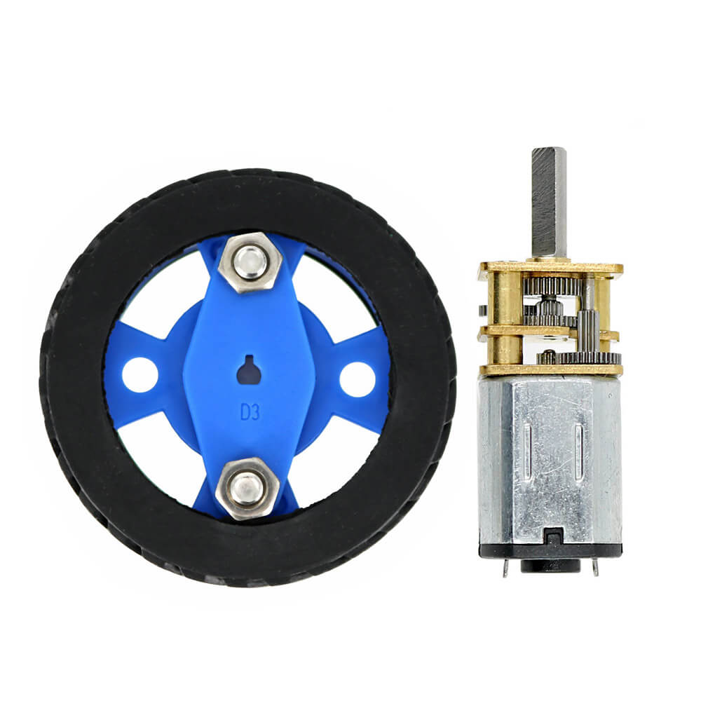 N20 DC Gear Motor Large Torque Motor + Wearable Rubber Wheel