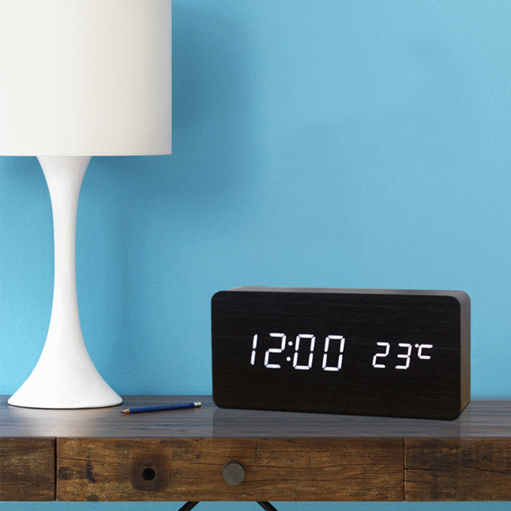 AJ6035 Digital LED Wooden Alarm Clock