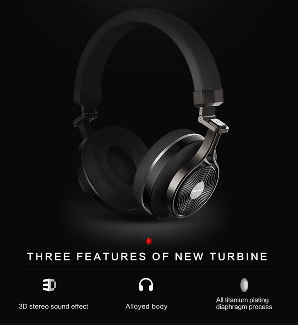 Bluedio T3 Bluetooth4.1 Bass Stereo Headset - Black