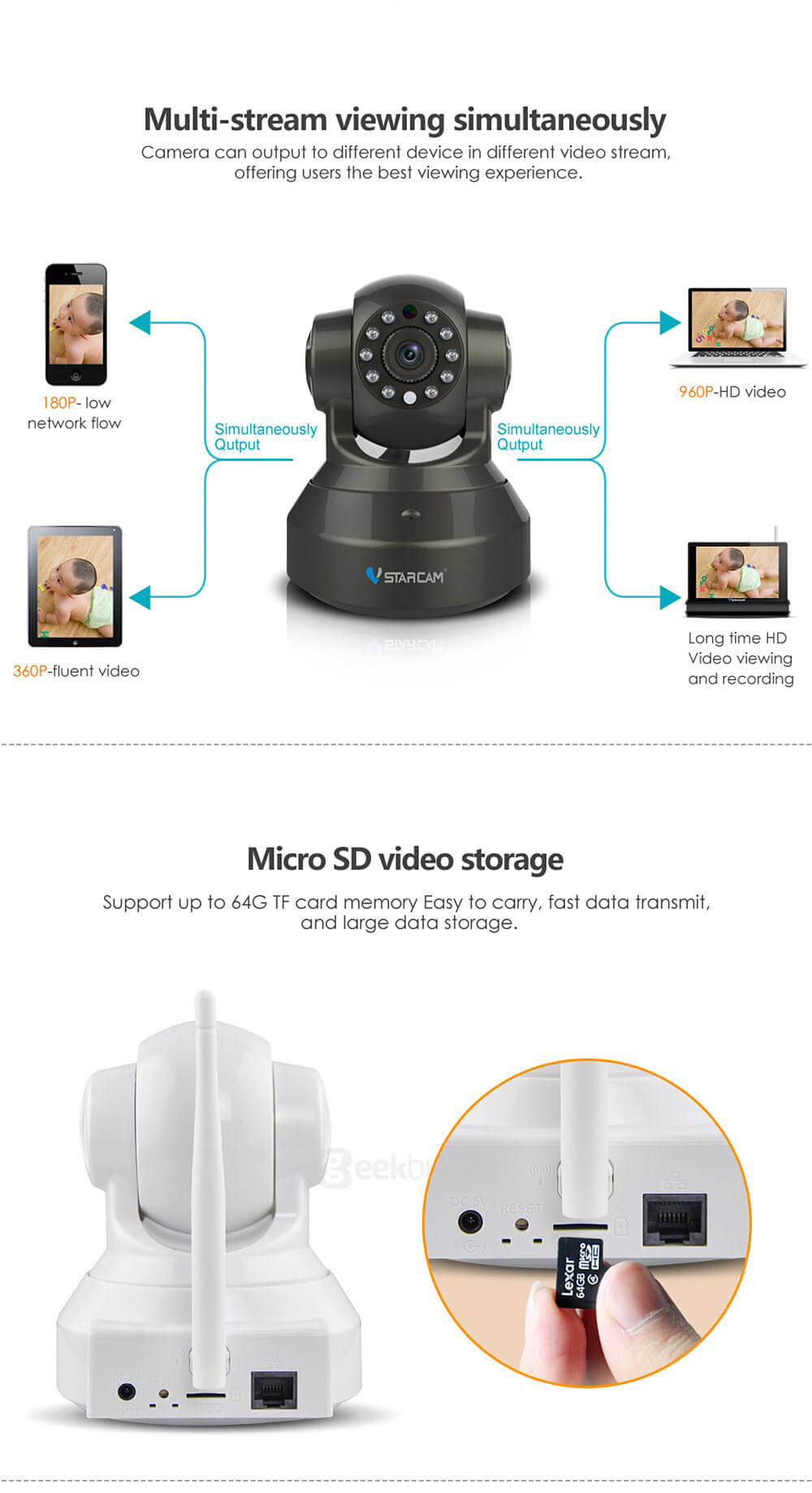 VStarcam C37A IP Camera - White