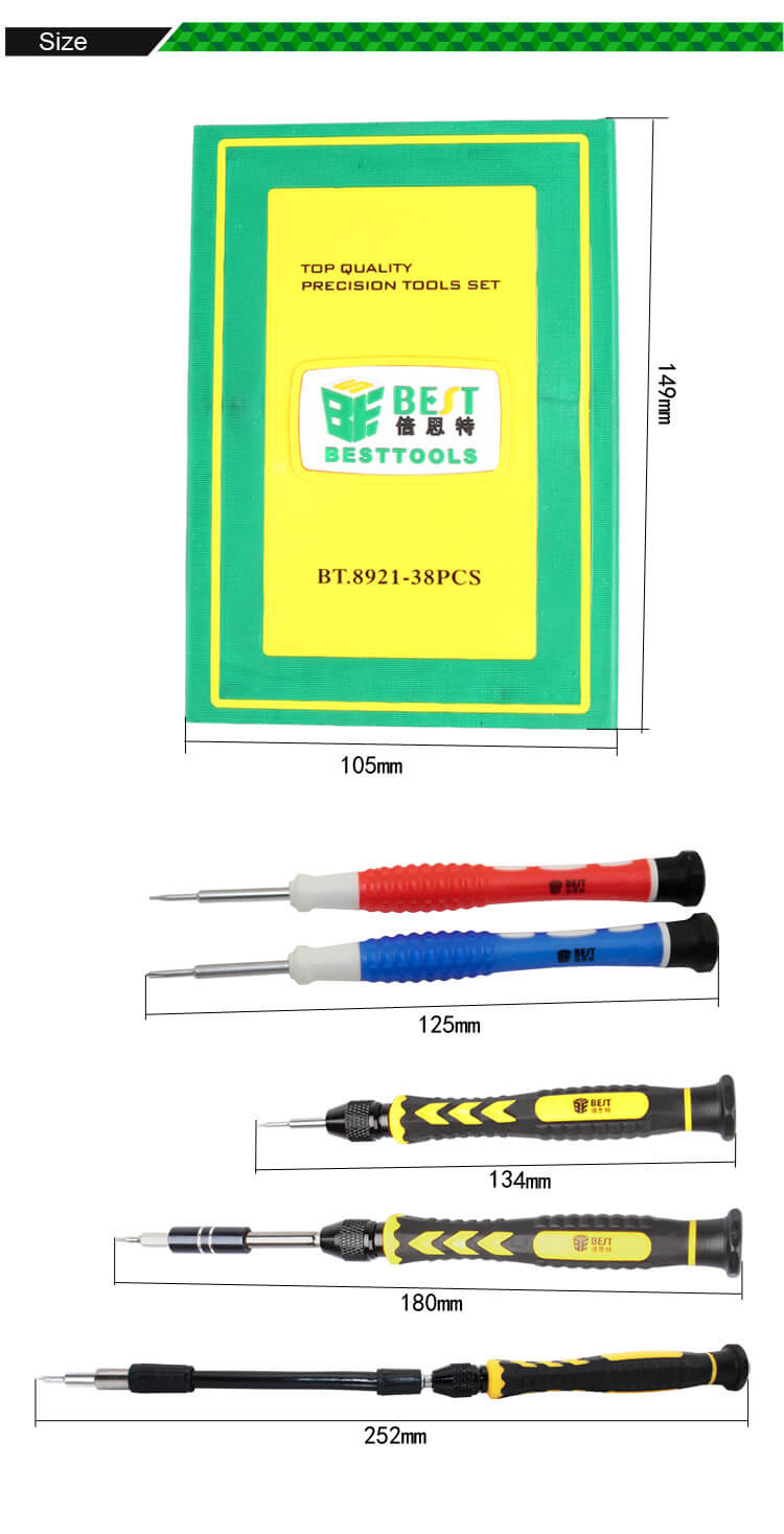 BEST-8921 38pcs Universal Repair Tool Kit Set For Electronics
