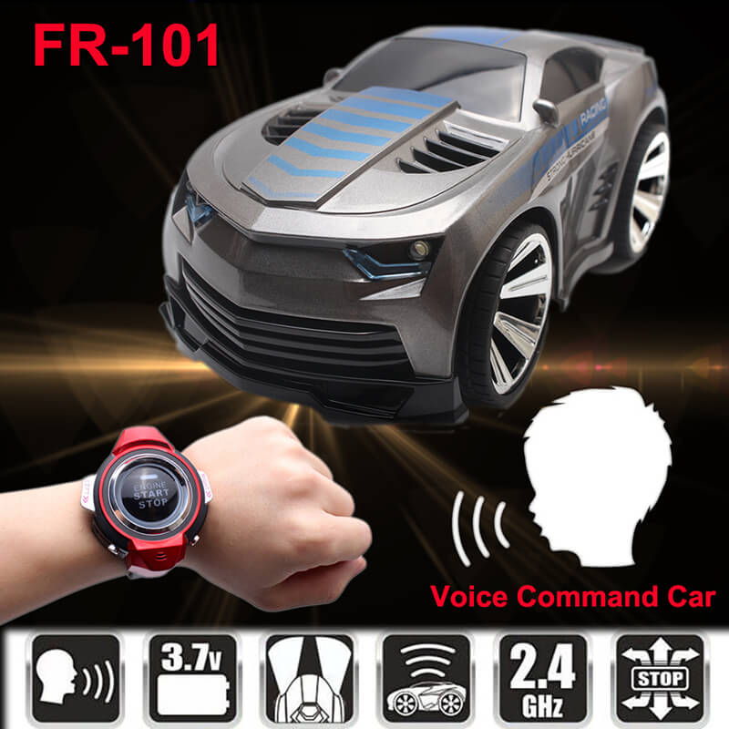Funny R-101 2.4G Smart Watch Voice Control RC Car - Gray