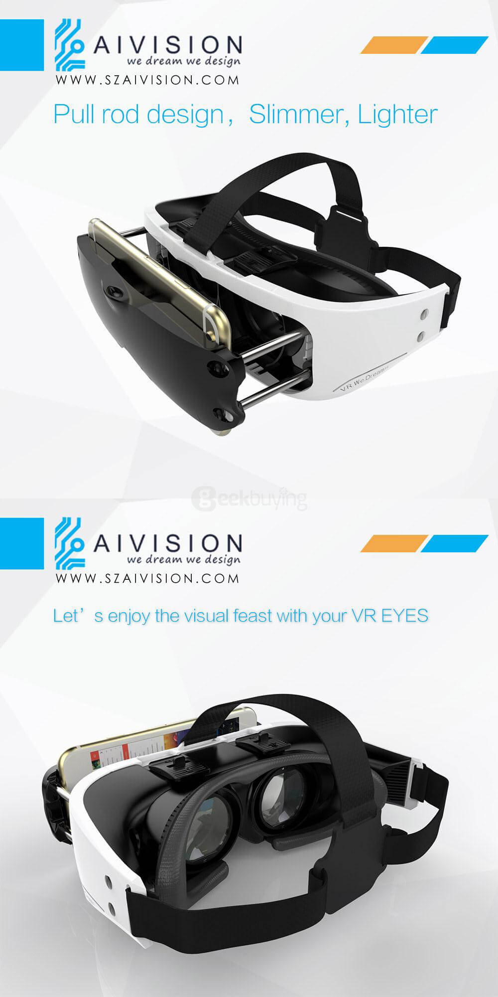 VR-eyes V1 FOV124 Immersive 3D VR Headset Black
