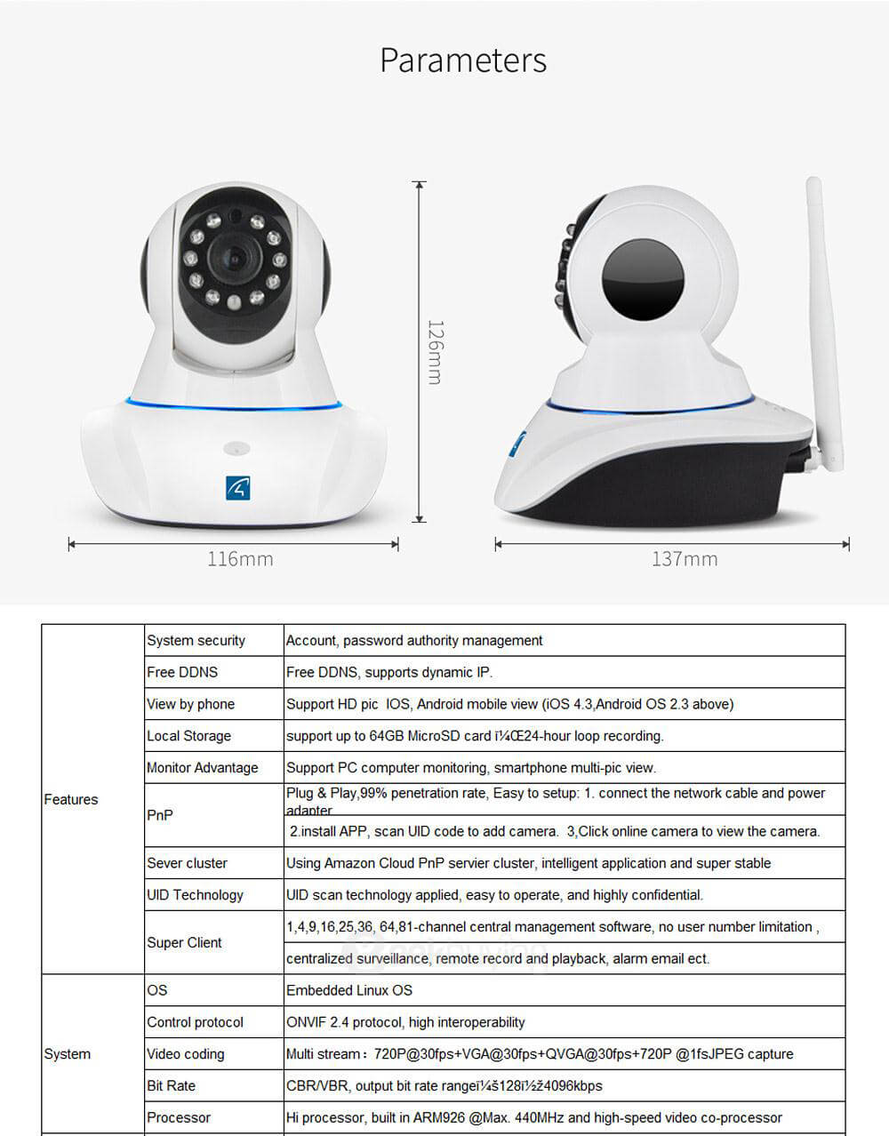 Vstarcam Eye4 C7825WIP IP Camera