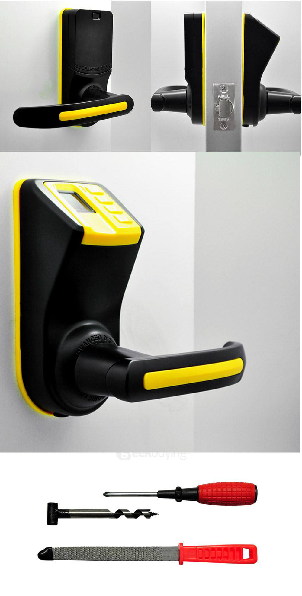 ADEL LS-9 Fingerprint Lock - Black + Yellow