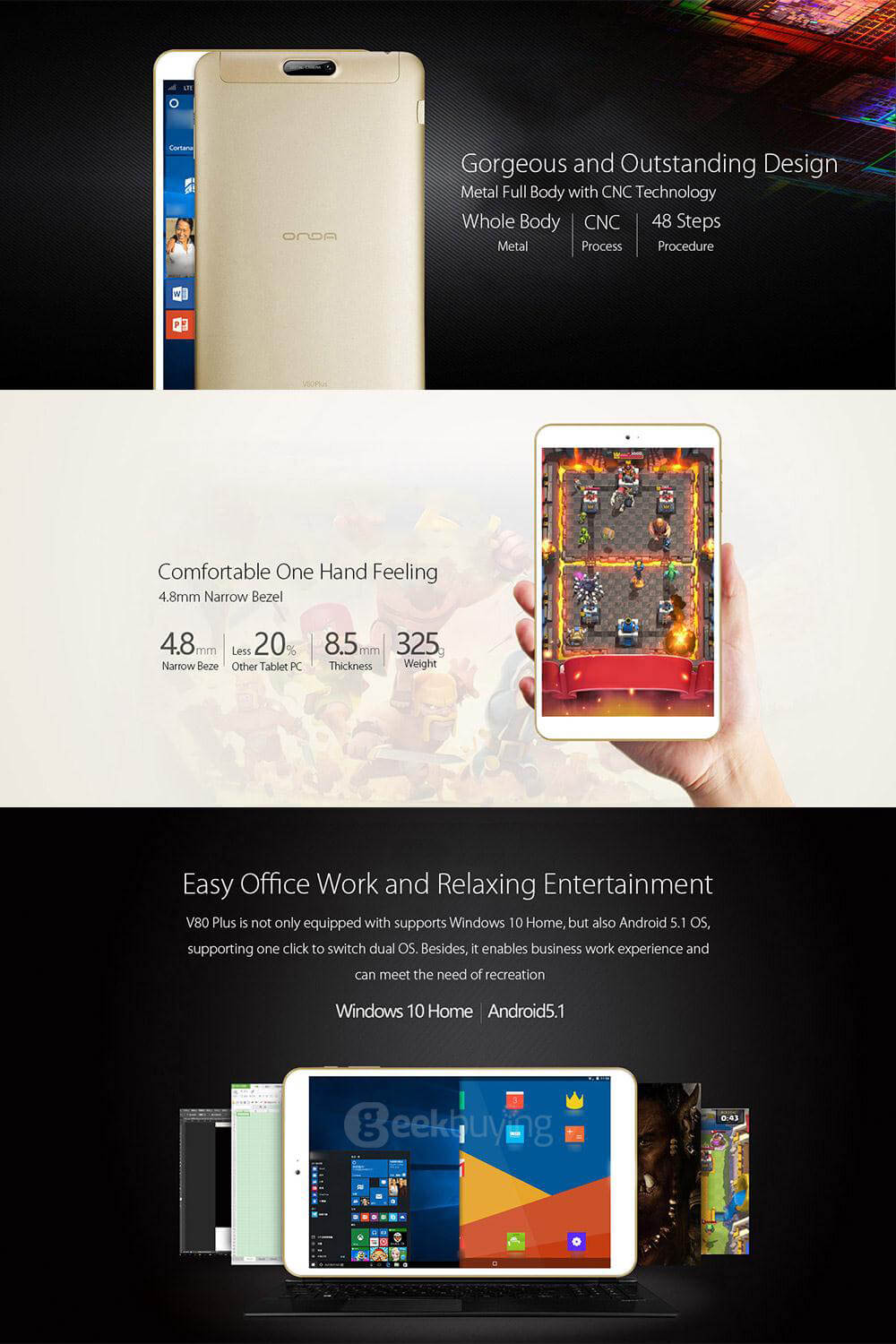 Onda V80 Plus Tablet PC - Gold