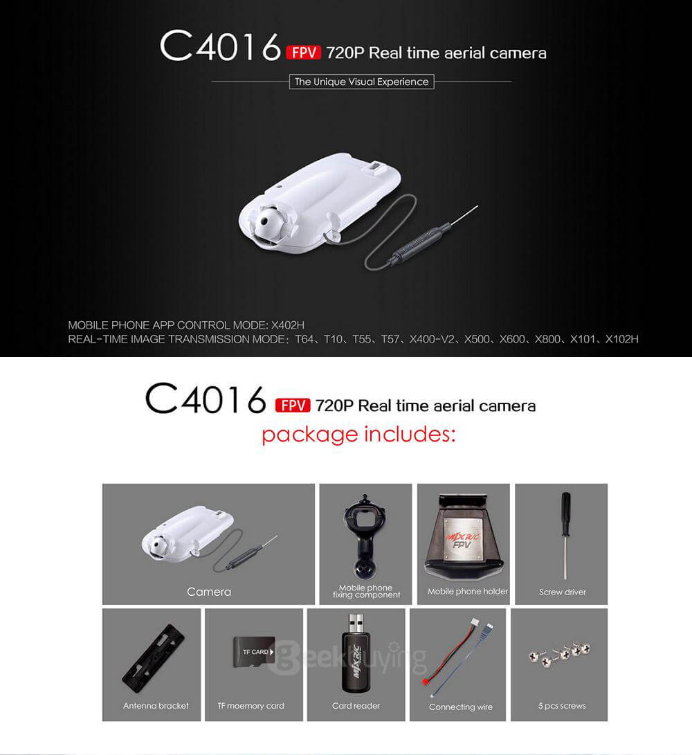 C4016 FPV HD 720P Real Time Aerial Camera