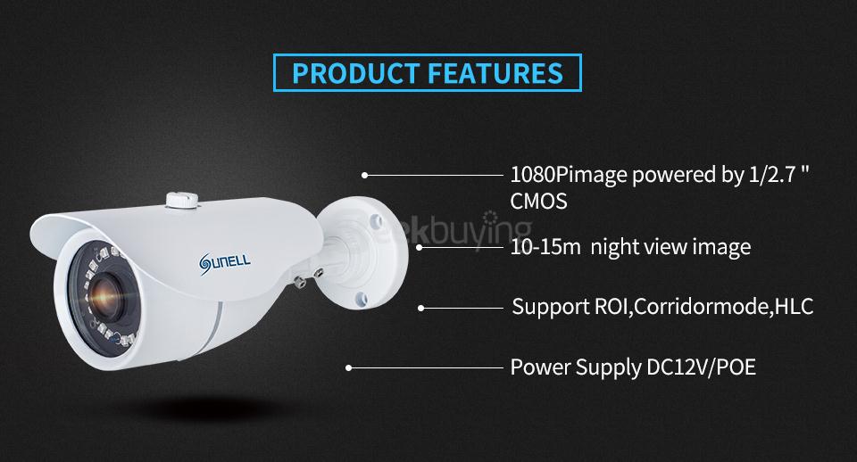 SUNELL E1AS 1080P Network IR Mini Bullet Camera