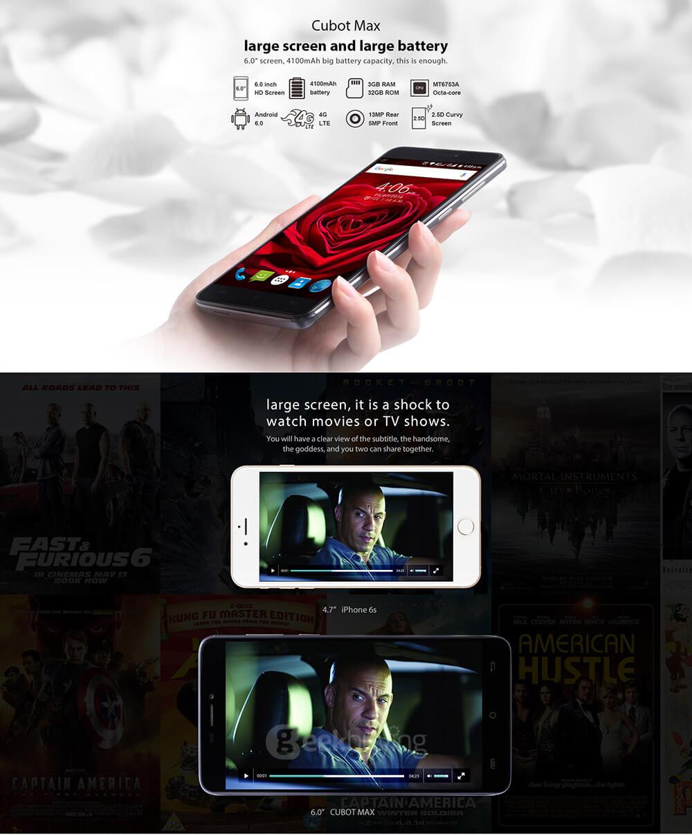 CUBOT MAX 6.0inch 3GB 32GB Smartphone - Gold