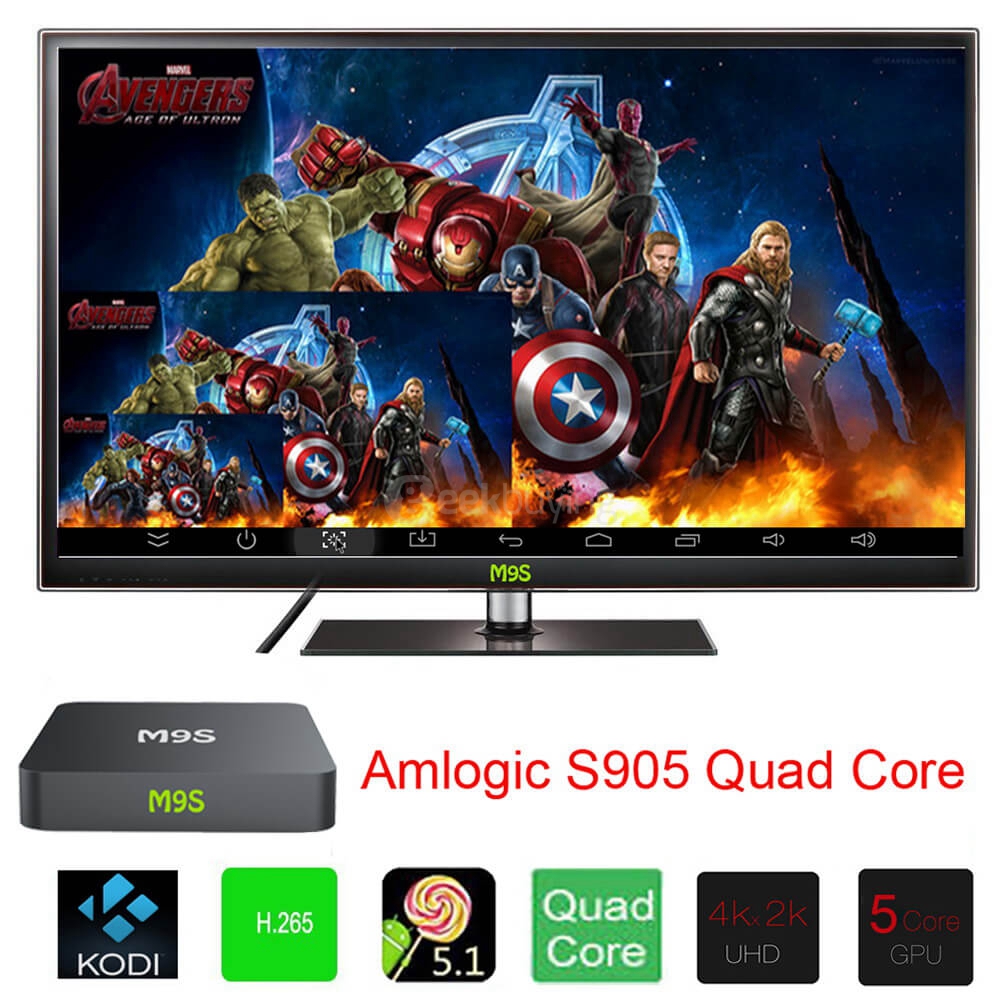 M9S Android 5.1 Lollipop Amlogic S905 TV BOX + Tronsmart TSM01